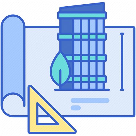 Green Architecture Plan Blueprint Icon Download On Iconfinder