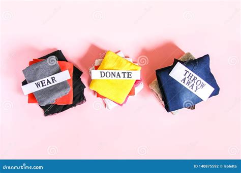 Clothes Sorting In Wardrobe For Donation Wearing And Discard With