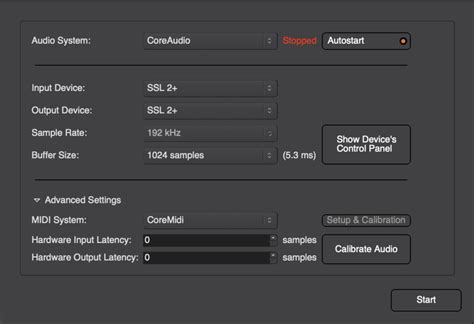 Audio Midi Setup Dialog LiveTrax