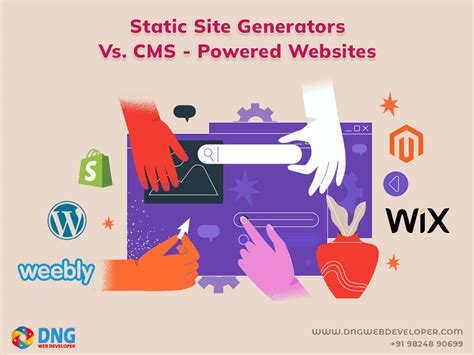 best static site generator vs cms website difference between static