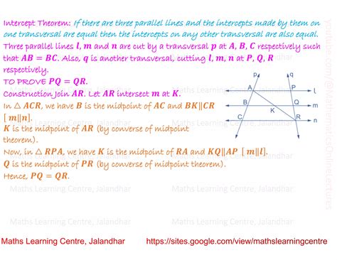Class 9chapter 8quadrilaterals Midpoint Theorem And Intercept Theorem Lecture 4pdf