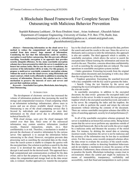 Pdf A Blockchain Based Framework For Complete Secure Data Outsourcing