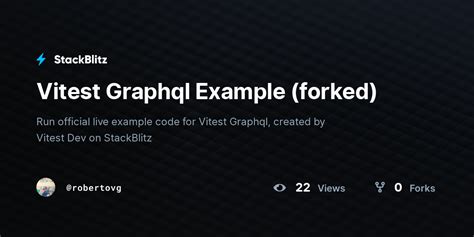 Vitest Graphql Example Forked StackBlitz