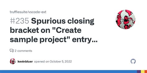 Spurious Closing Bracket On Create Sample Project Entry When Creating