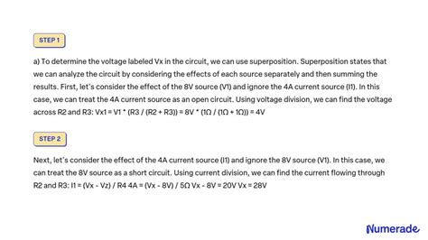 Solved Using Superpositiona Determine The Voltage Labeled Vx In The