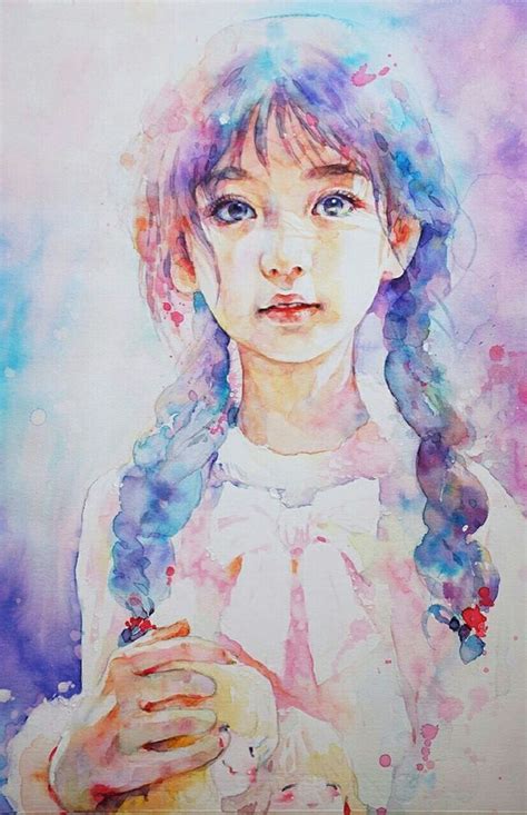 Visage에 있는 Borie님의 핀 인물화 수채화 초상화 그림