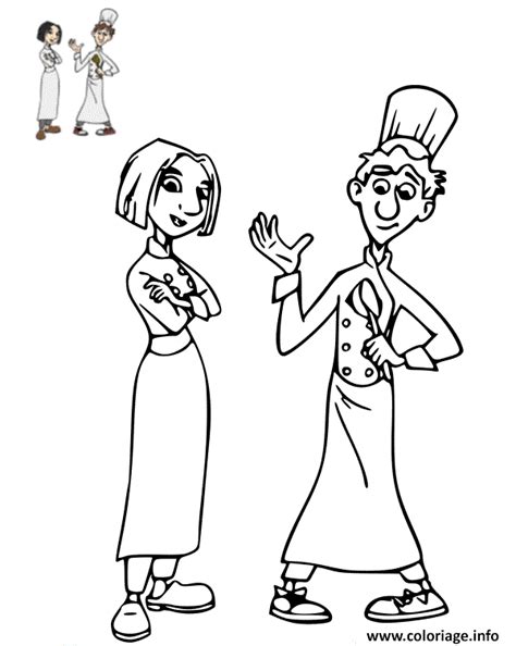 Coloriage Colette Tatou Et Alfredo Linguini De Ratatouille Dessin