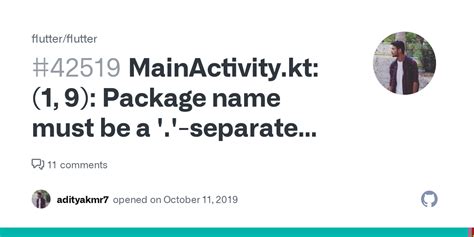 mainactivity kt 1 9 package name must be a separated