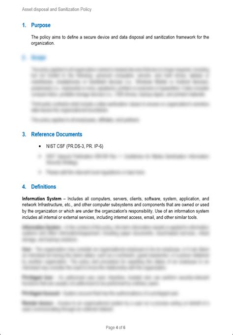 Nist Asset Disposal And Sanitization Policy Template Governance Risk