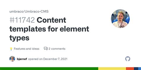 Content Templates For Element Types · Umbraco Umbraco Cms · Discussion