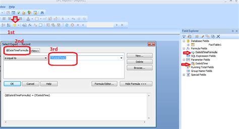 Crystal Reports Record Selection Greater Equals Date And Time And Less