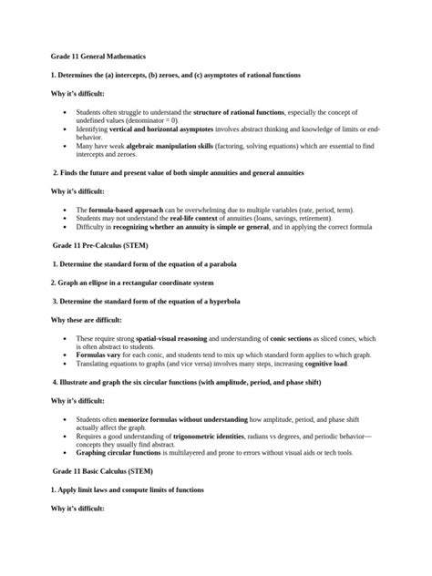 Grade 11 General Mathematics Pdf Function Mathematics Equations