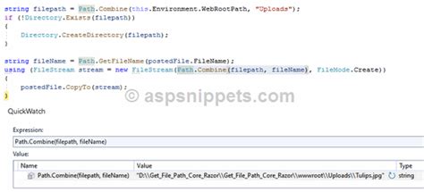 Get File Path From Iformfile In Aspnet Core Razor Pages