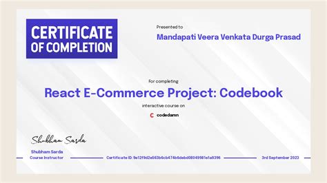Mandapati Veera Venkata Durga Prasads Certification For React E Commerce Project Codebook