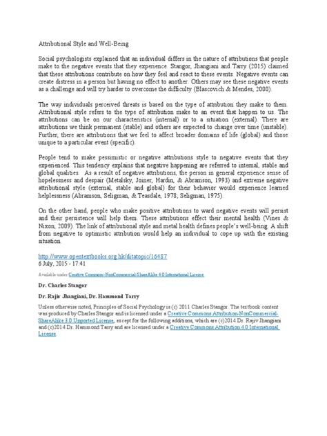 Attributional Style Pdf Prison Applied Psychology