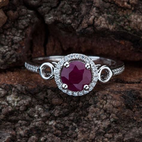 Ruby Engagement Ring Lab Grown Ruby Engagement Ring Ruby Etsy