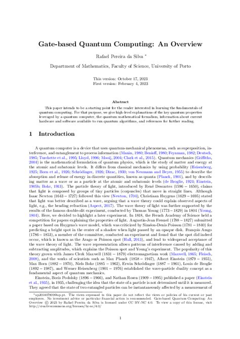 Pdf Gate Based Quantum Computing An Overview