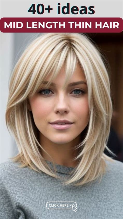 40 Trendy Mid Length Thin Hair Stylish Ideas For Every Woman