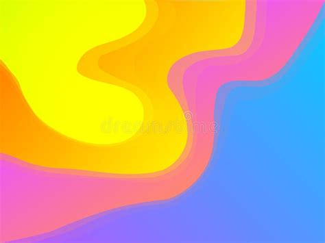 Yellow Orange Pink And Blue Color Waves Vector Abstract Background