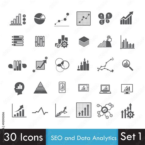 Set Of Seo And Analytics Icon Isolated On White Background Vecto Stock Vector Adobe Stock