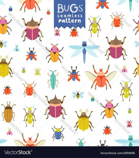 Bugs Pattern Vector Image On Vectorstock Bugs Pattern Vector Image On Vectorstock