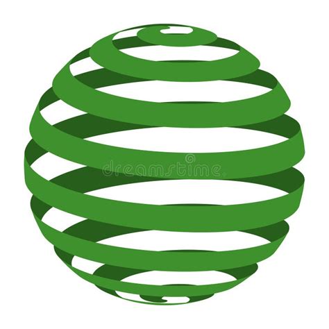 Abstract Green Spiral Sphere Representing Modern Technology And Global Connectivity Stock Vector