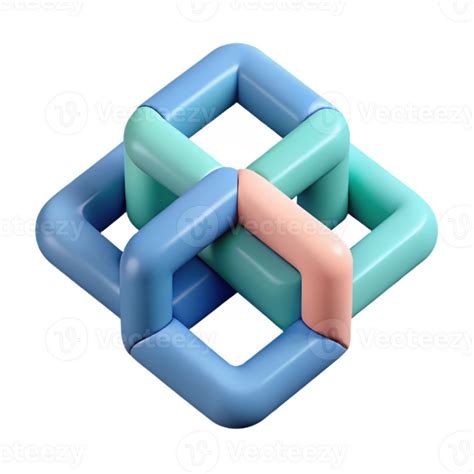 Energetic Immaculate Interlocking Squares Clean Lines Flat Color Minimal Design With Scalable