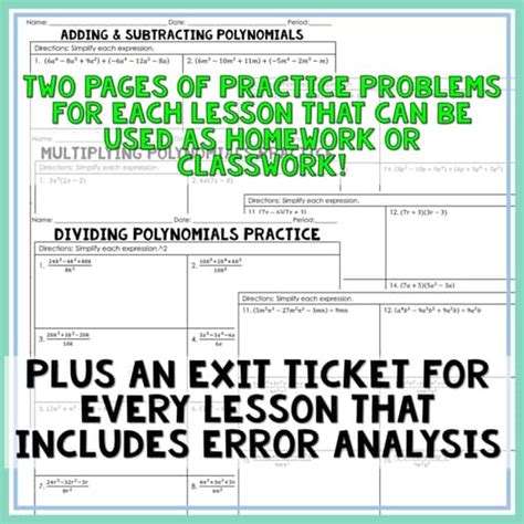 Operations With Polynomials Algebra 1 Unit 10 Full Unit By Fun With