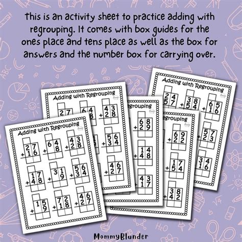 Addition With Regrouping Anchor Chart With Addition Practice Sheets Addition Anchor