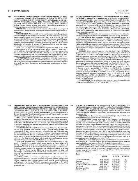 Pdf 136 Placental Histology Of Spontaneous Second Trimester Pregnancy Loss Dokumentips