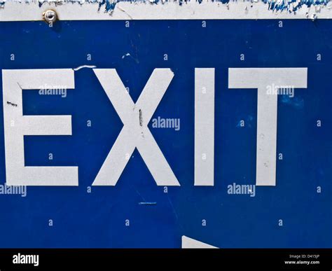 Blue Exit Road Sign With Arrow Stock Photo Alamy