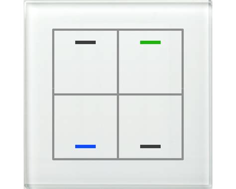 Knx Glass Push Button Ii Lite 4 Gang Rgbw Neutral White 2ctrl