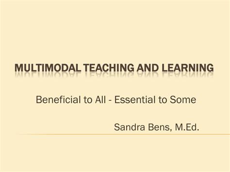 Multimodal Teaching And Learning Ppt