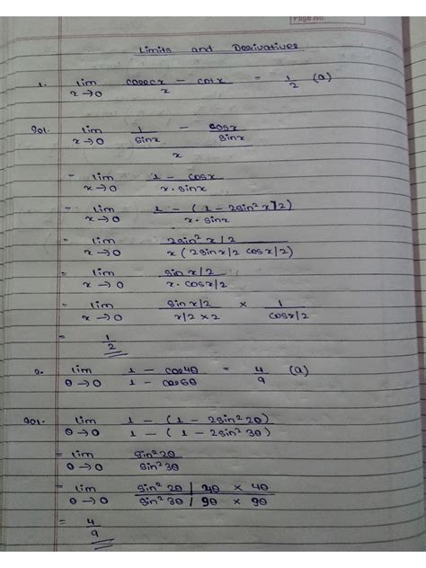 Limits And Derivatives Pdf