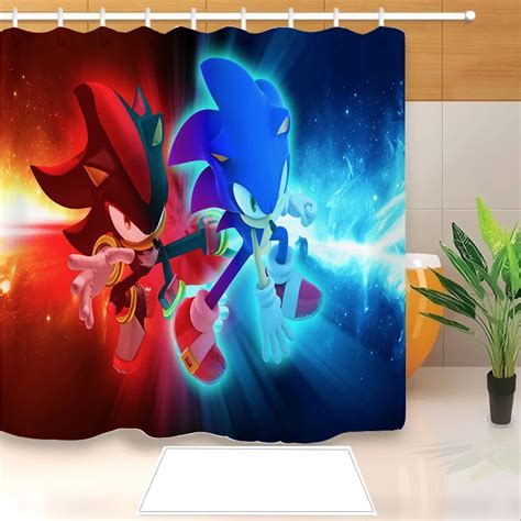 Recién Llegado Sonic The Hedgehog 3d Ducha De Impresión Cortina De