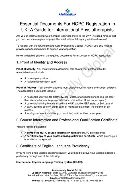 Ppt Essential Documents For Hcpc Registration In Uk A Guide For
