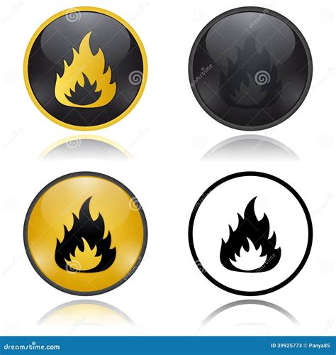 Danger Fire Risk Warning Signs Stock Vector Illustration Of Shape