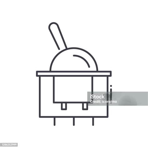 토글 스위치 아이콘 선형 격리 된 그림 얇은 선 벡터 웹 디자인 기호 흰색 배경에 편집 가능한 스트로크와 개요 개념 기호 그래픽 사용자 인터페이스에 대한 스톡 벡터 아트 및