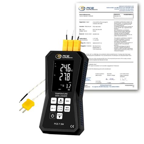 Temperature Data Logger Pce T 394 Ica Incl Iso Calibration Certificate