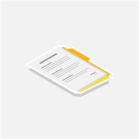 Document Isometric Right View White Stroke With Shadow Icon Vector Isometric Flat Style