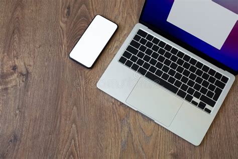 Computer Splash Screen And Blank Phone Screen Stock Image Image Of