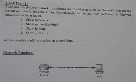 Solved LAB Task Configure The Defined Network By Chegg Com