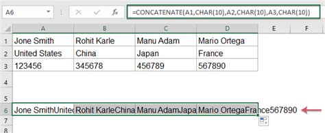 How To Combine Cells With Line Break Carriage Return In Excel