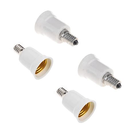 E14 Male To E27 Female Socket Bulb Lamp Adapter 4 Pack Geewiz