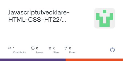 Github Javascriptutvecklare Html Css Ht22introduktion Till Css