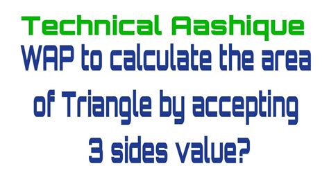 16 wap to calculate the are of triangle by accepting 3 sides in plsql program youtube