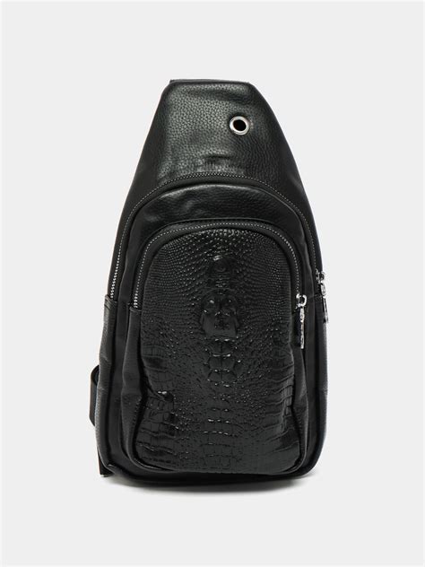 Мужская кожаная сумка через плечо Аллигатор бананка купить по низким ценам в интернет магазине