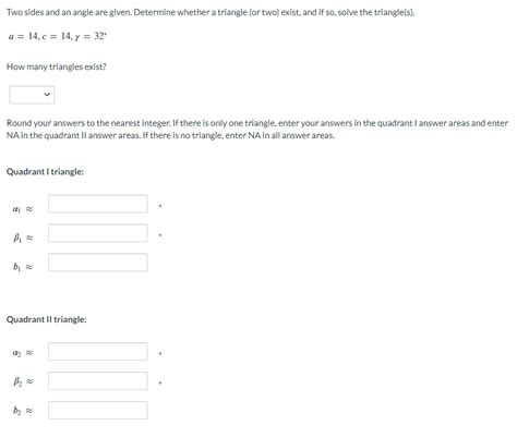Solved Two Sides And An Angle Are Given Determine Whether A Chegg Com