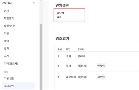 연차 촉진 기능 담당자 설정하기 원티드스페이스