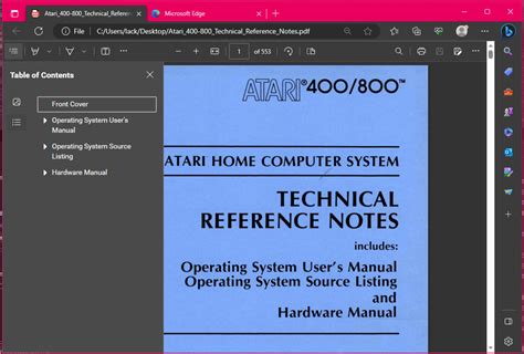 the atari 400 800 tech reference notes pdf now with a pdf table of contents page 2 atari